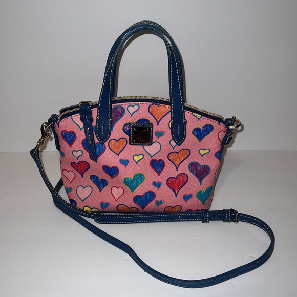 Dooney & Bourke | Bags | Dooney And Bourke Raspberry Heart Print Ruby ...
